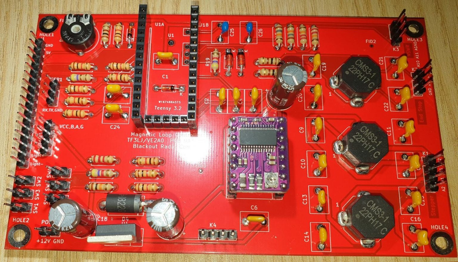 Magnetic loop controller PCB – design by Loftur E. Jónasson – TF3LJ / VE2LJX – Blackout Radio Comms